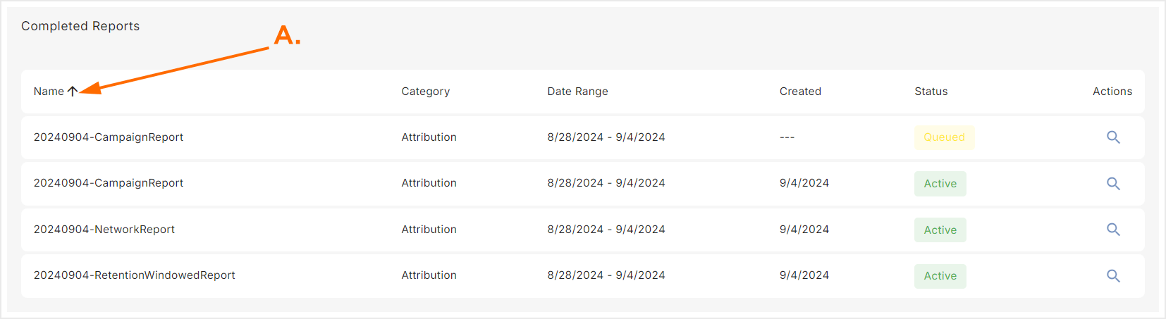 Completed Reports – Manage and Download Kochava Analytics Reports